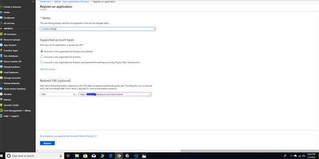 Integrating Graph API With Node.js App On Azure